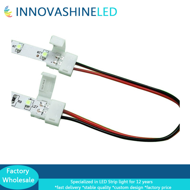 solderless led strip connector 2 pin clips for single color 8mm 10mm ...